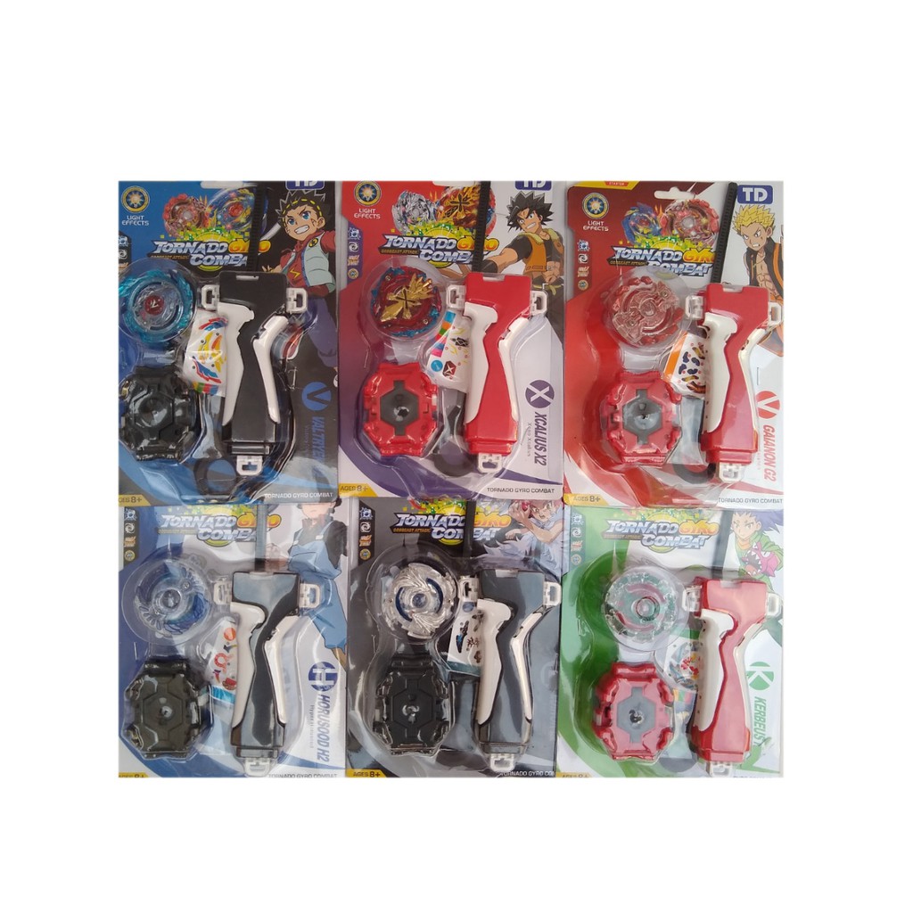 kit Beyblade com luz de led grip e lançador B37, B44, B48, B66, B67 ...