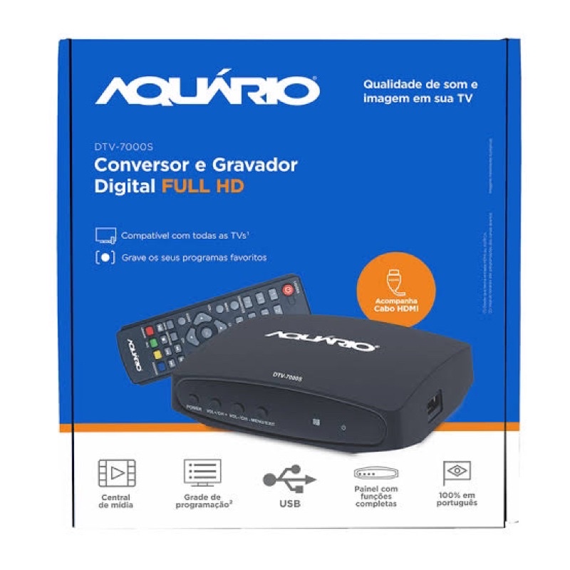 Conversor e Gravador Digital Full HD 7000s AQUÁRIO ORIGINAL | Shopee Brasil