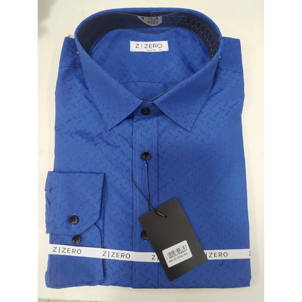 camisa slim fit masculina manga longa inverno zafferano z|zero | Shopee ...