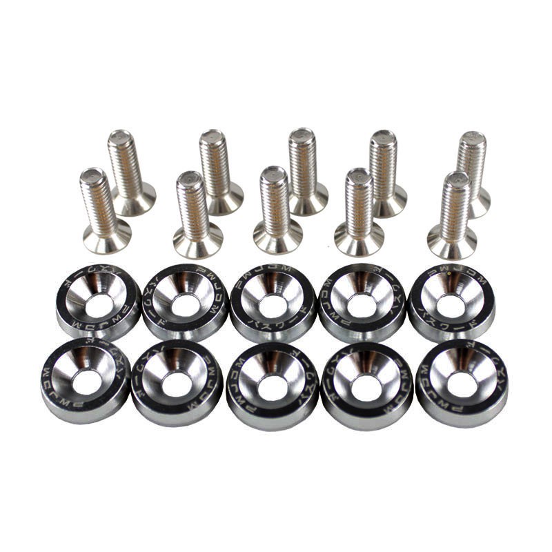 10 Unidades/Pacote M6 JDM Estilo De Arruelas De Alumínio E Parafuso De ...