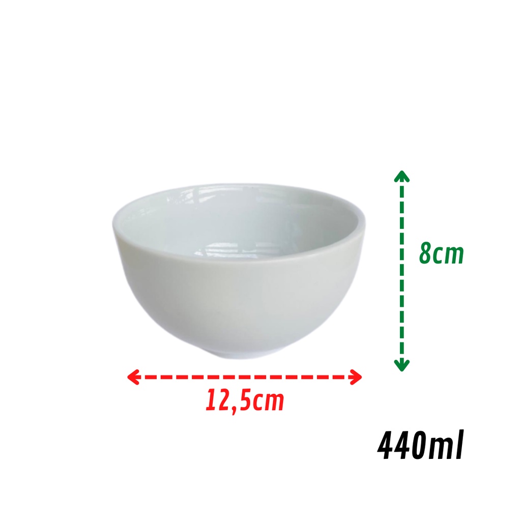 Kit de 6 Cumbucas Tigelas Porcelana Branca Para Sopas Caldos Sobremesas 440ml | Shopee Brasil