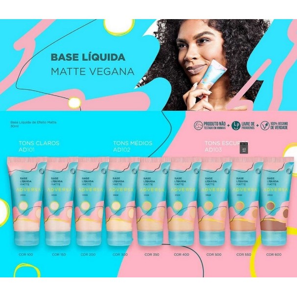 Base Liquida Matte Vegana - Adversa | Shopee Brasil