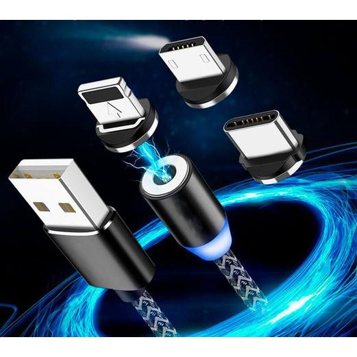 Cabo Carregador Magnético Turbo 3 Em 1 Para Todos Celulares 32423 | Shopee Brasil