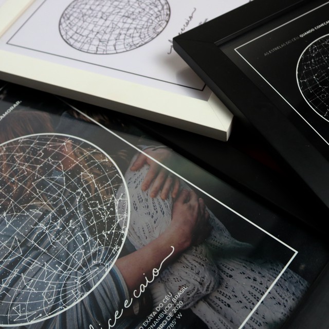 Quadro MAPA DAS ESTRELAS céu estrelado, dia especial | Shopee Brasil