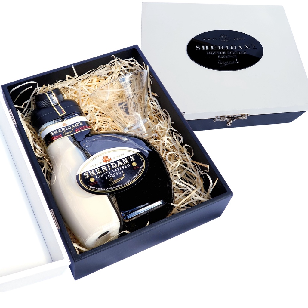 Kit Licor Sheridans 700ml + Taça 180ml + Caixa De Mdf | Shopee Brasil