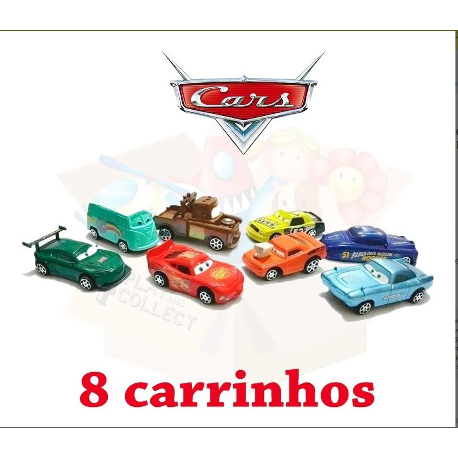 Relampago Mcqueen Carros 8 Carrinhos - Envio do Brasil | Shopee Brasil