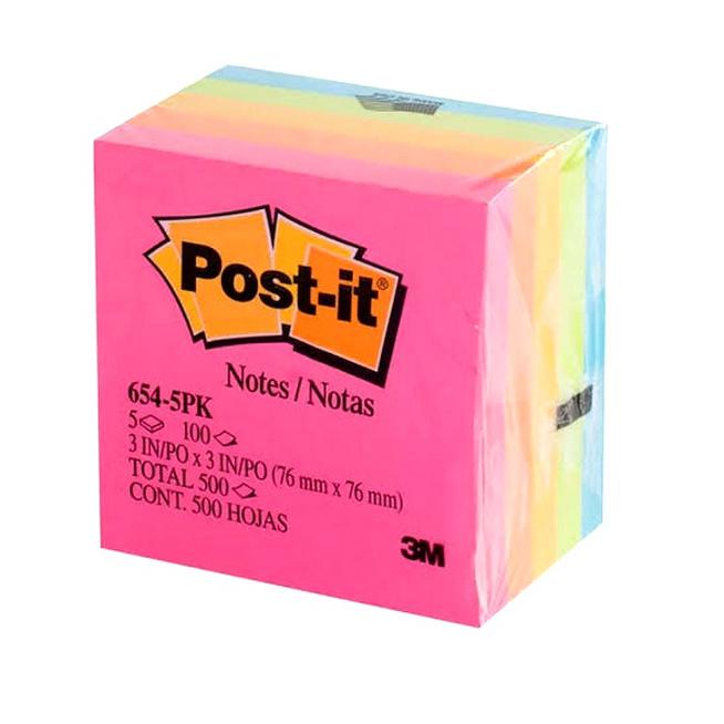 Post-It Notes 3M 654 Color (Contents + 5 Pads) | Shopee Brasil
