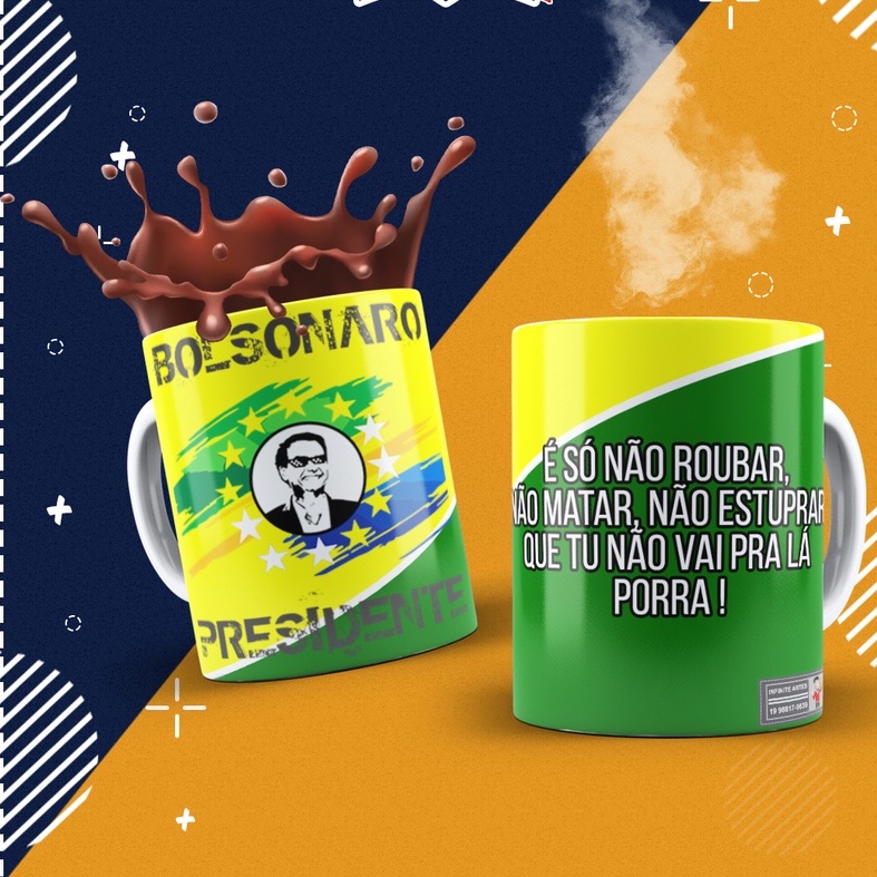 Caneca De Porcelana Animada Do Presidente Bolsonaro | Shopee Brasil