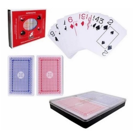 Baralho Jogos De Cartas de Plástico C/ 108 Cartas Resistente Para Jogar ...