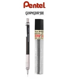 Lapiseira Pentel Graphgear 500 0,5mm + Grafite HB | Shopee Brasil