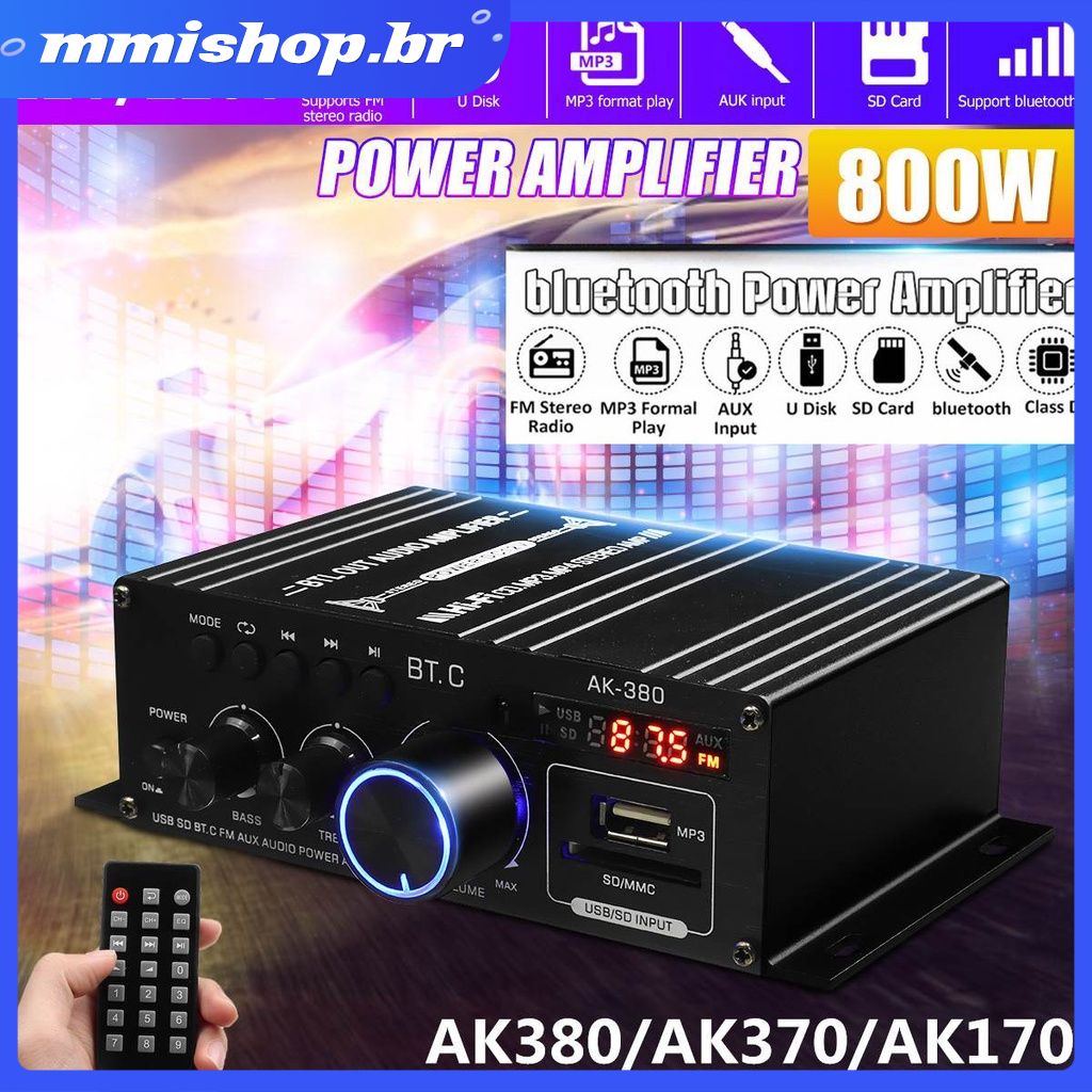 AK380/AK35/AK370 Amplificador/Amplifier De Potência Do Bluetooth Car ...