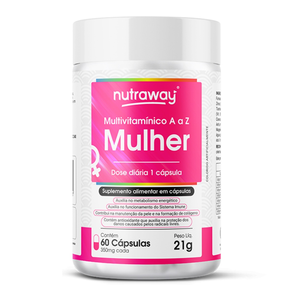MULTIVITAMINICO MULHER - COMPLETO 60 Cápsulas NUTRAWAY | Shopee Brasil