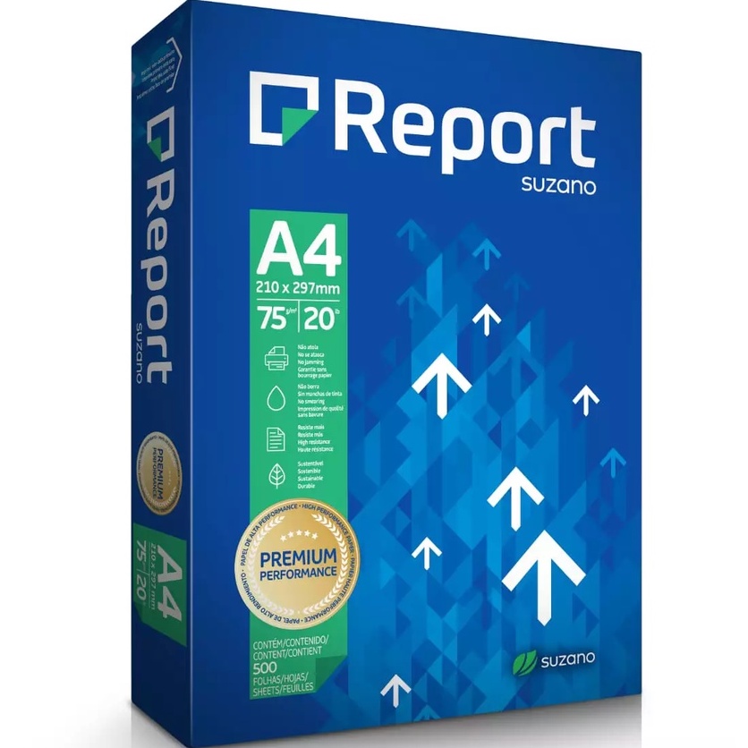 Papel Sulfite Report Magnum 75g Resma com 500 - 1000 - 1500 folhas ...