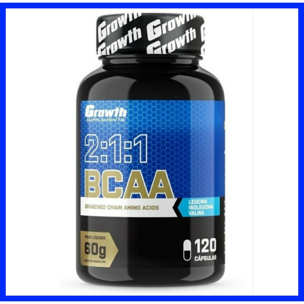 BCAA 2:1:1 (120 Caps) Growth Supplements | Shopee Brasil