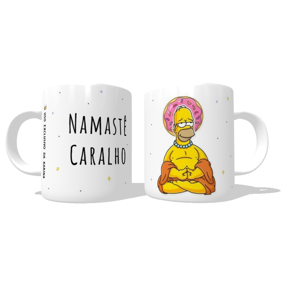 Namastê C@$#% - Caneca Personalizada Homer Simpsons | Shopee Brasil