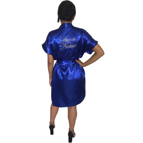Robe Roupão de Cetim Lingerie Feminino Bordado Personalizado Avó da ...