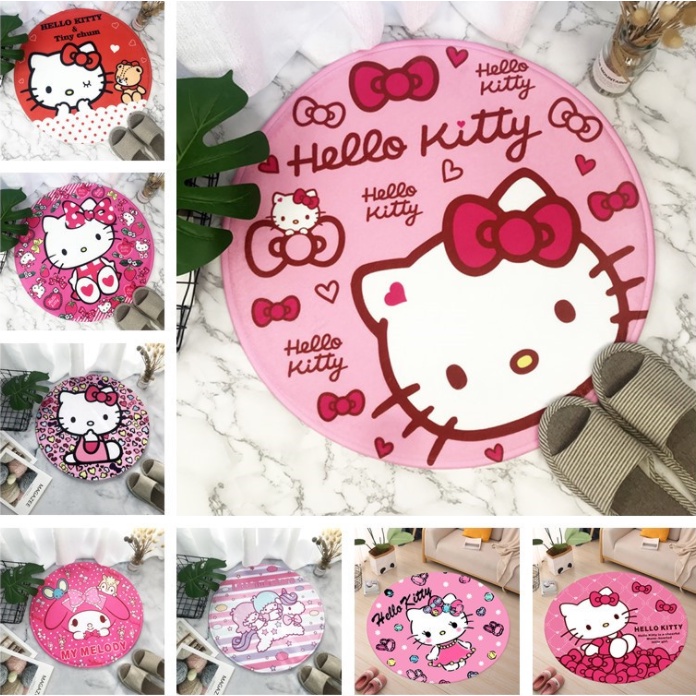 Life-365 Hello Kitty Tapete Redondo Tapetes Antiderrapantes Para Sala ...