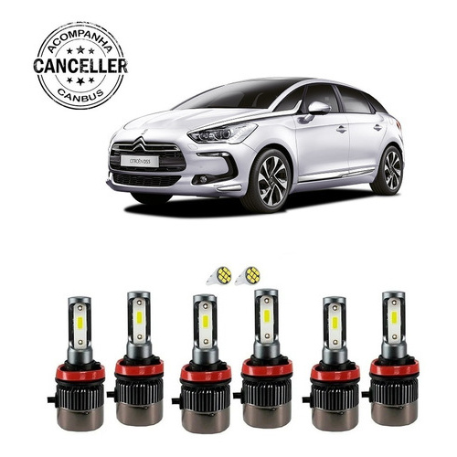 Kit Super Led Alto Baixo Milha Citroen Ds5 Canceller Canbus | Shopee Brasil