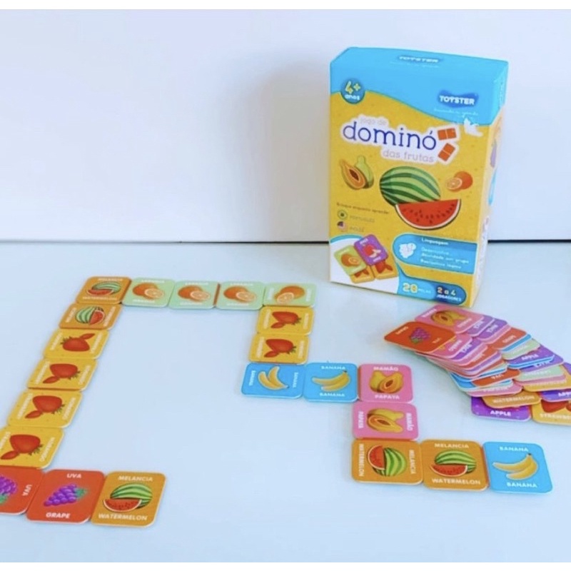 Dominó das frutas - Português e inglês | Shopee Brasil