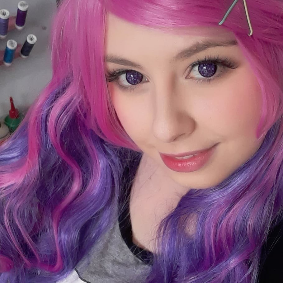 Peruca Rosa/Roxa Ondulada 65cm (Visual, Cosplay, Fantasia) | Shopee Brasil