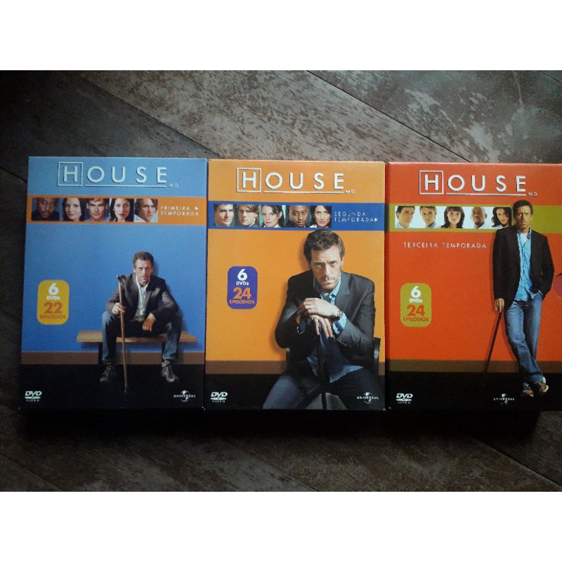 Dvd box 1, 2 e 3 temporada House | Shopee Brasil
