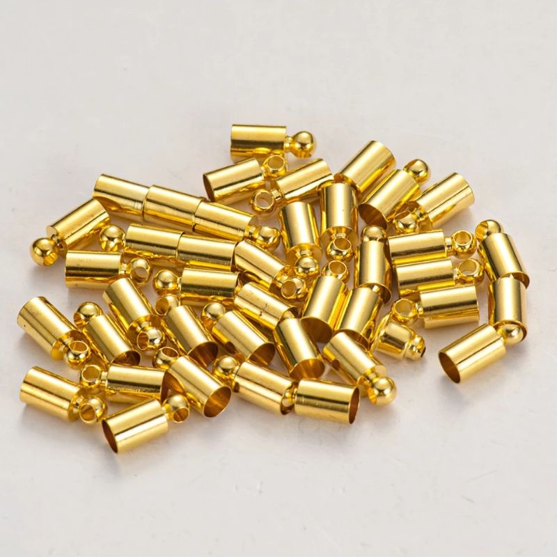 Terminal De Colagem Para Bijuterias- Dourado - 6mm- 100pçs | Shopee Brasil
