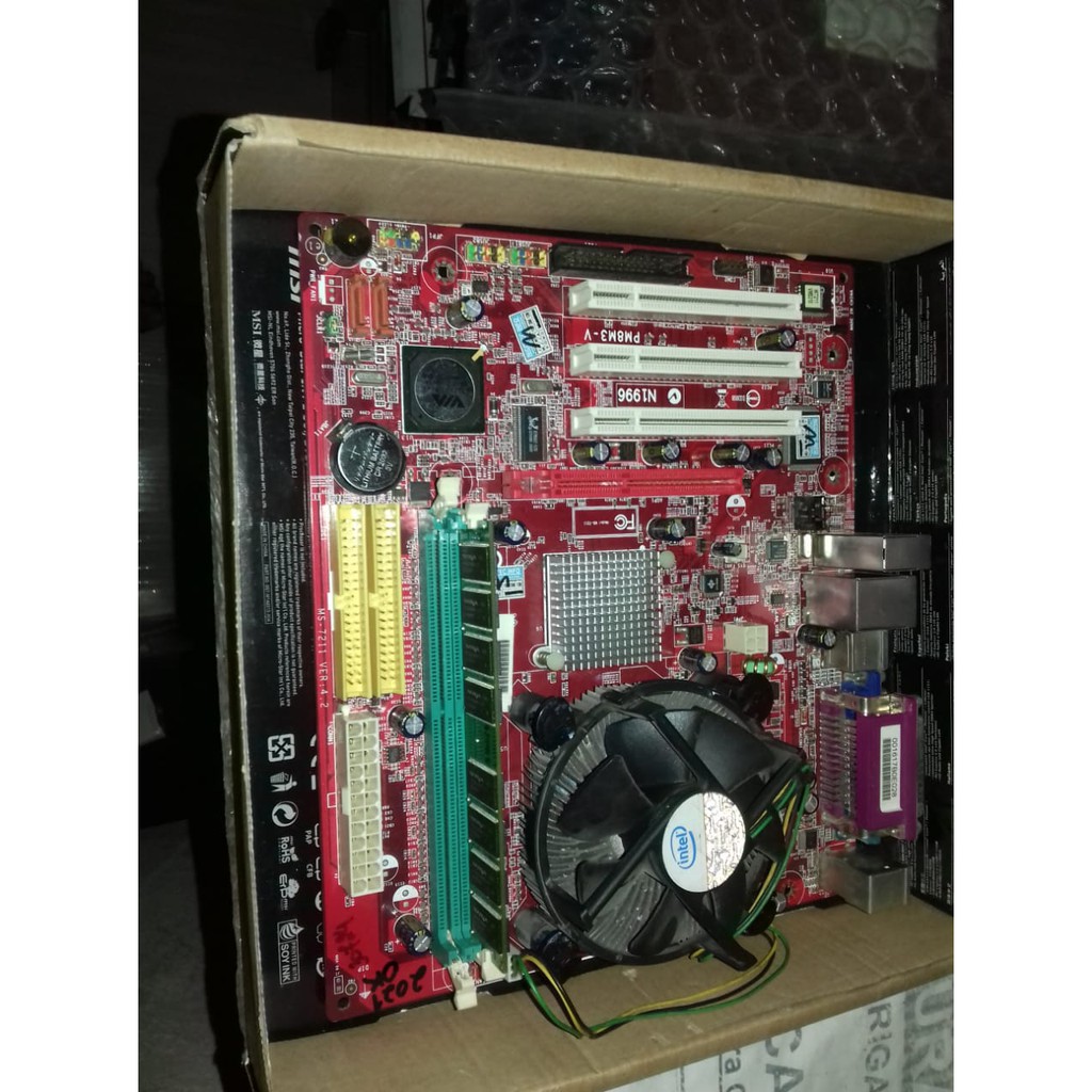 KIT Placa Mãe MSI/Semp + Celeron D331 + Cooler + 1gb DDR1 + Espelho ...