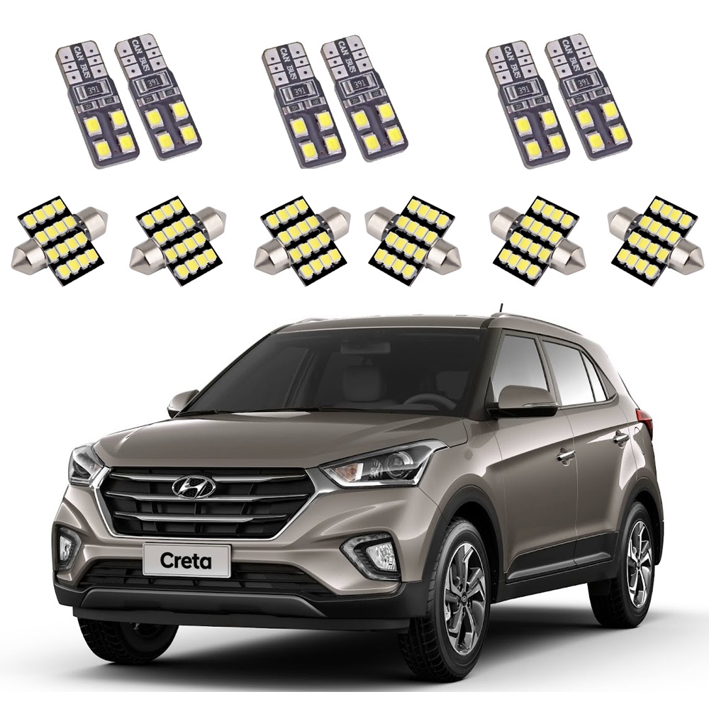 Acessórios Led Hyundai Creta Kit Lâmpadas Interior Teto Placa | Shopee ...