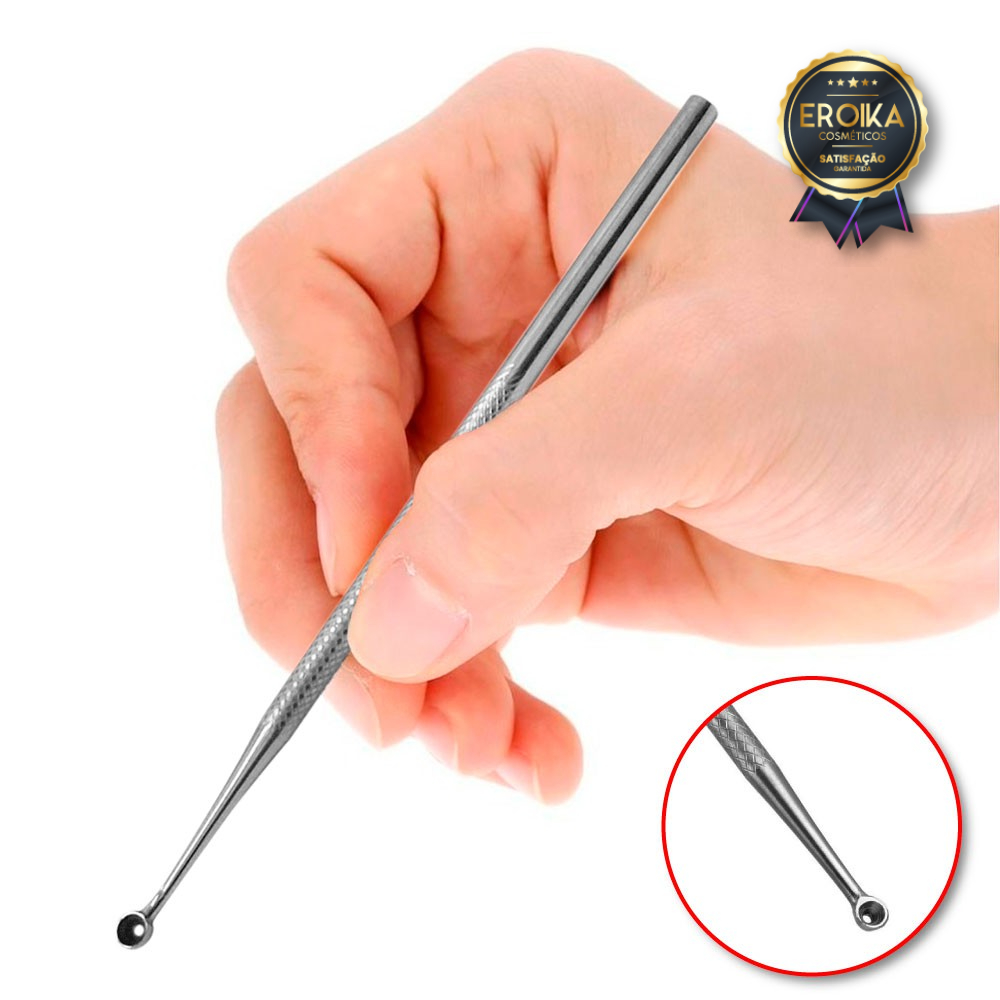 Extrator Profissional Removedor Cureta Tira Cravo Acne Espinha Limpeza ...