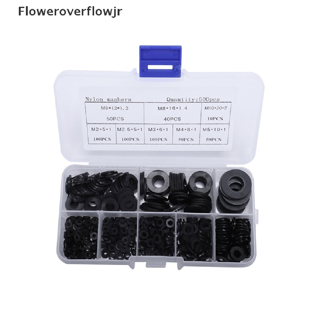 FOJR 500 Pcs M2 M2.5 M3 M4 M5 M6 M8 M10 Arruela De Nylon Plástico Anel Junta Plana Quente ...