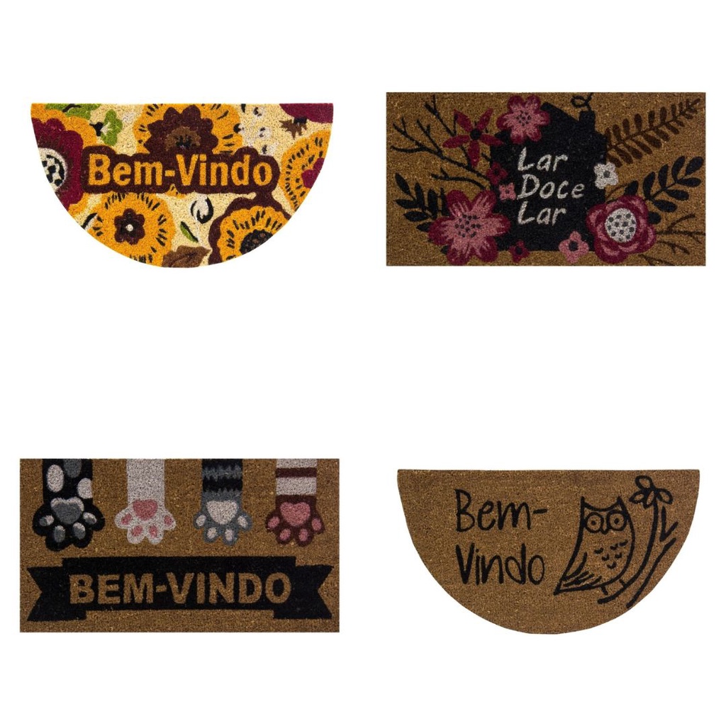 Capacho Fibra De Coco 60x33cm Diversos Modelos | Shopee Brasil