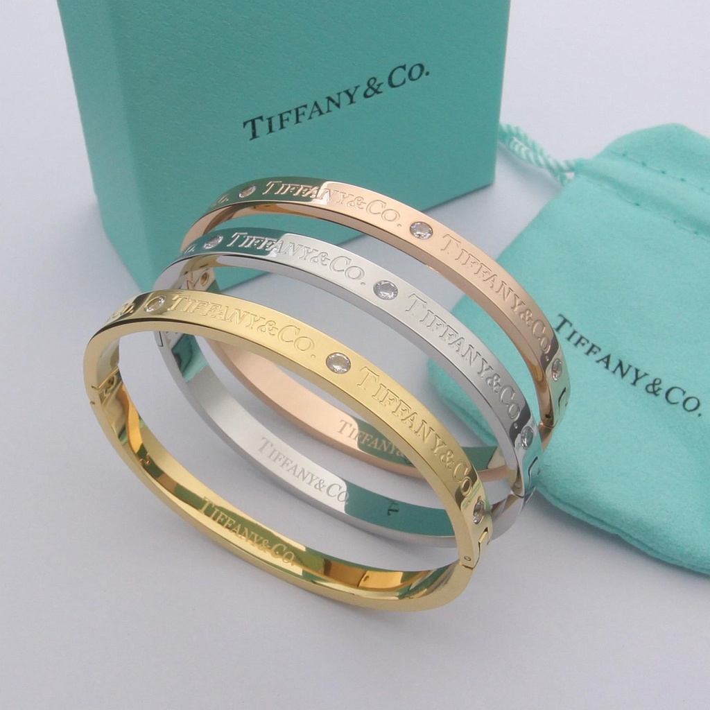 Pulseira Tiffany TFY Carta Para Mulher Rose Gold De Casal Inoxidável ...