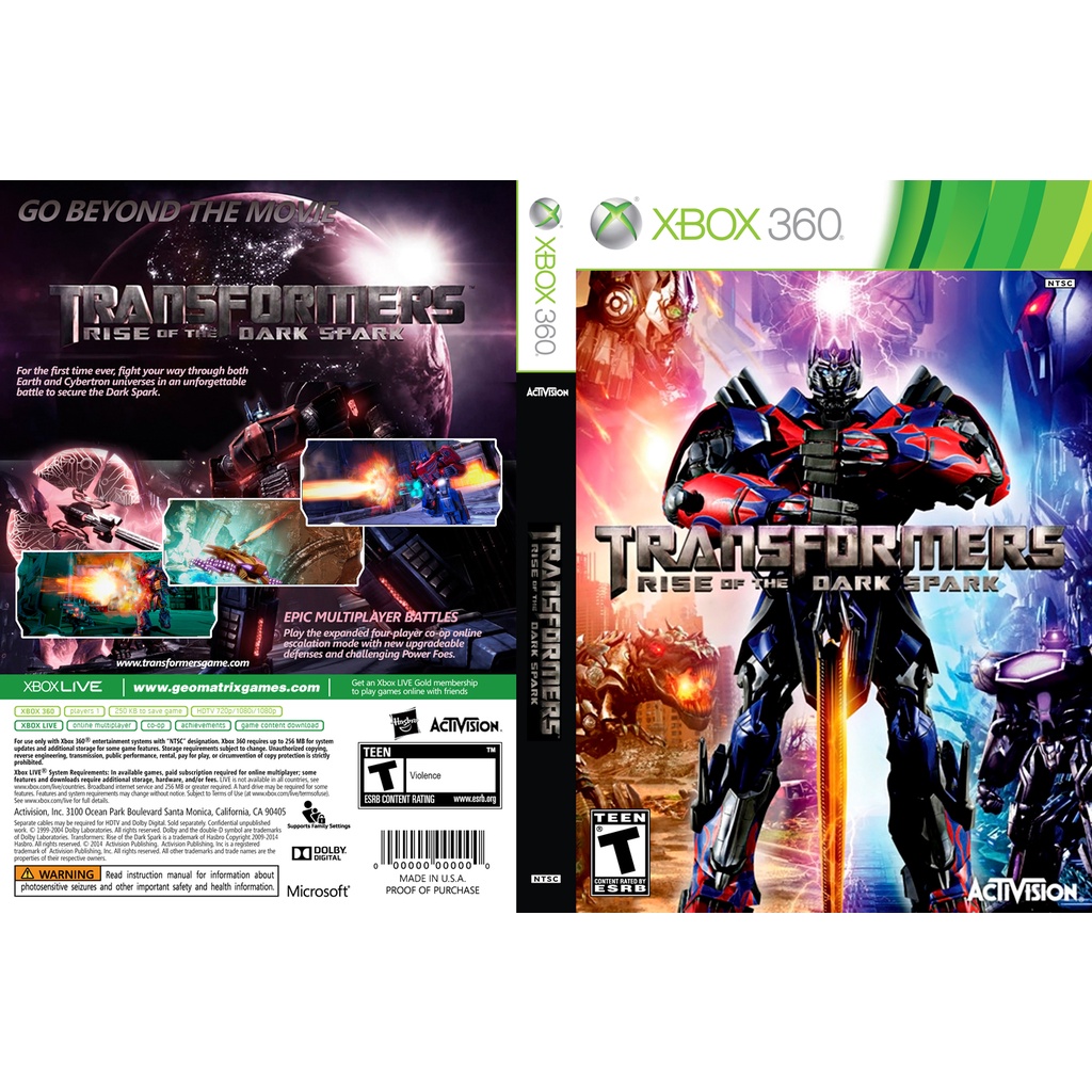 Transformers rise P/ XBOX360 (LTU/LT/JTAG/RGH) | Shopee Brasil