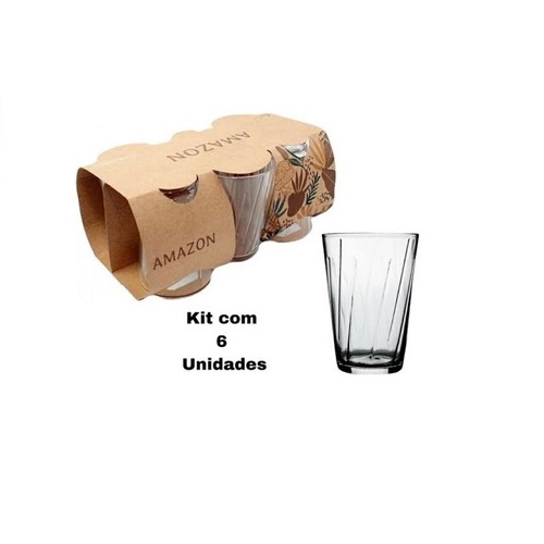 Jogo De 6 Copos De Vidro Amazon 190 Ml | Shopee Brasil