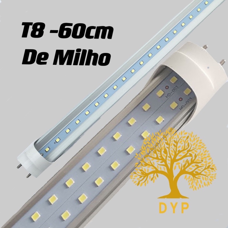 Kit com 5 Lâmpadas 9w Led Tubular T8 60cm Luz 9w Branco Frio 6500k Bivolt Pronta Entrega Top ...