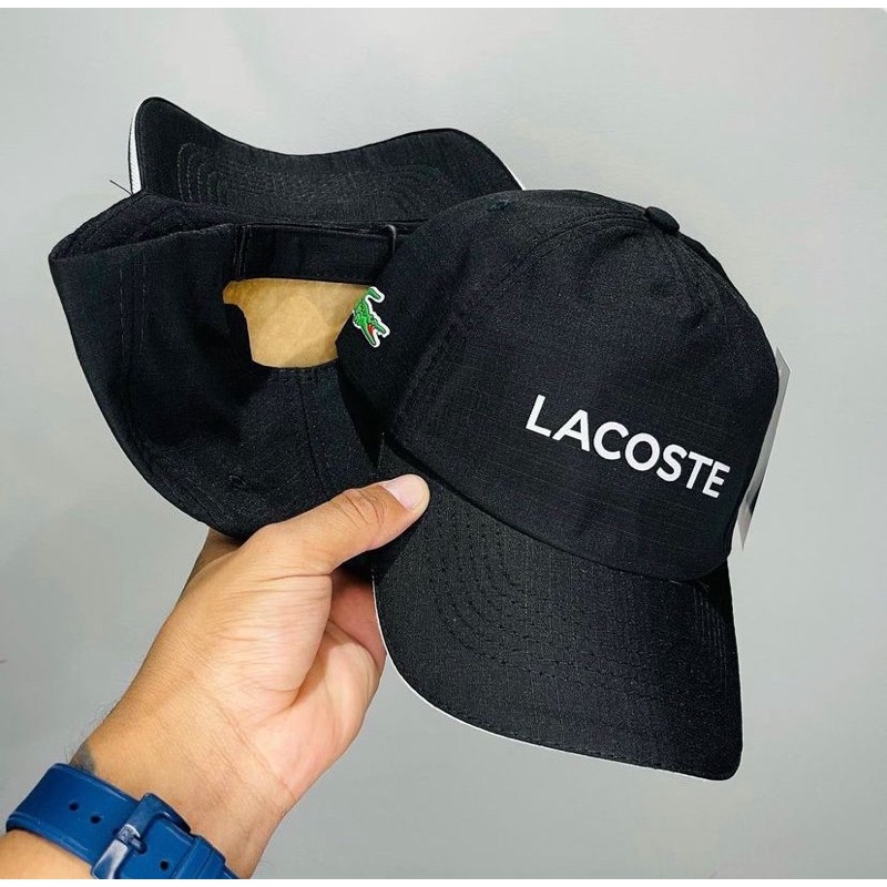 Boné Lacoste Sport Letreiro Preto | Shopee Brasil