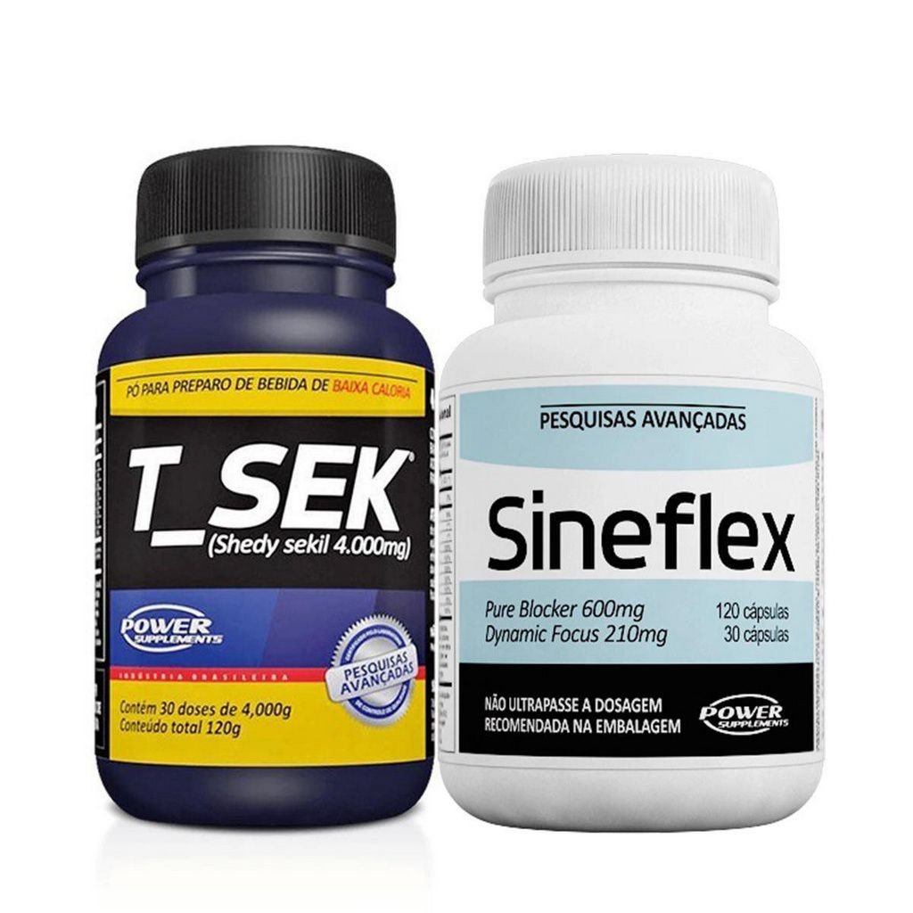 1 frasco de Sineflex + 1 frasco de T-Sek - Power Supplements | Shopee ...