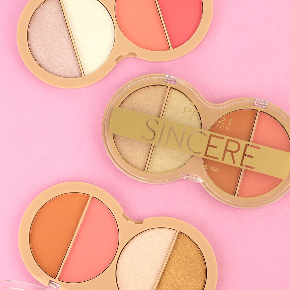 Paleta de Blush e Iluminador 4 cores - Pink 21 - Sincere | Shopee Brasil