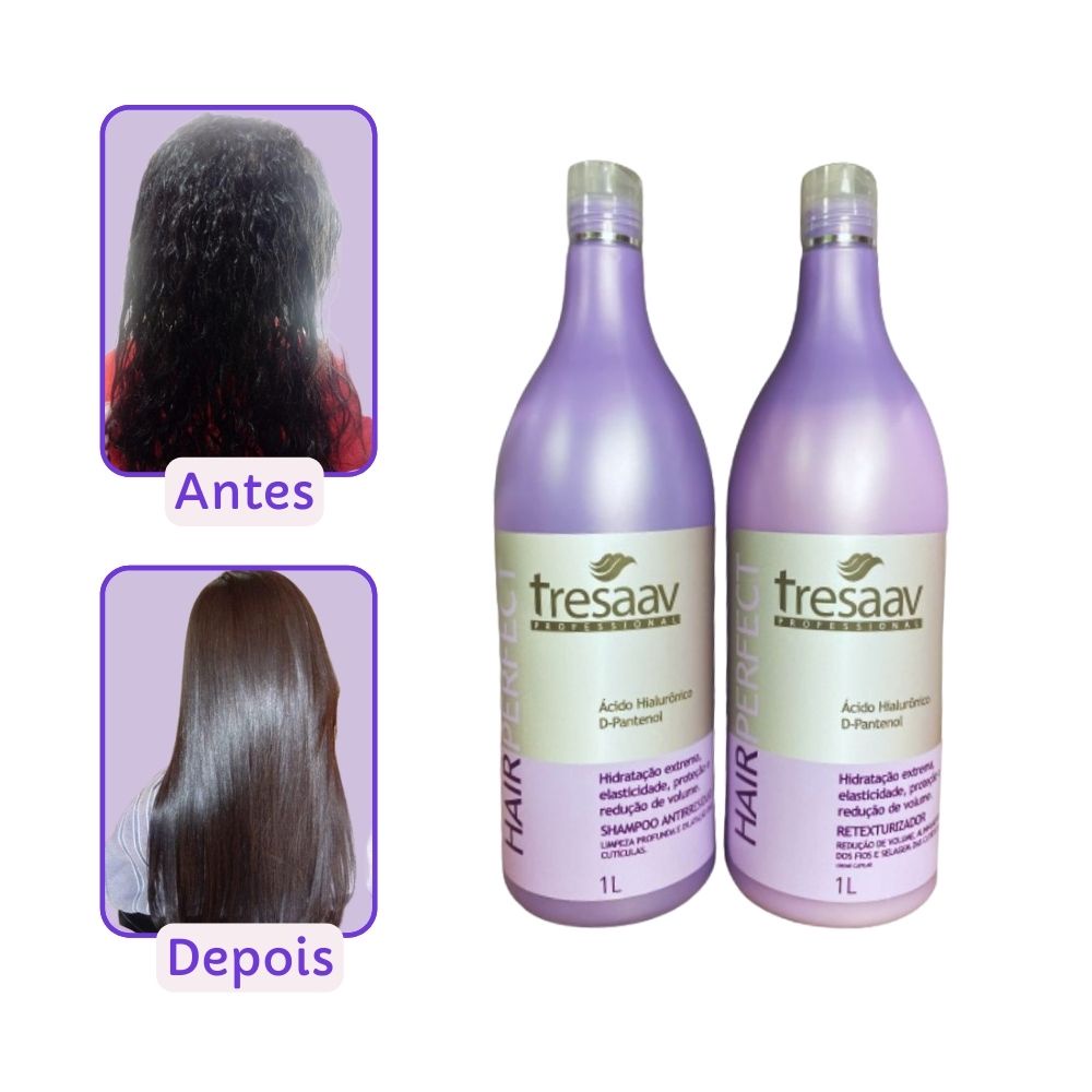 Kit Selagem Sem Formol Tresaav + Shampoo Anti resíduos 1L | Shopee Brasil