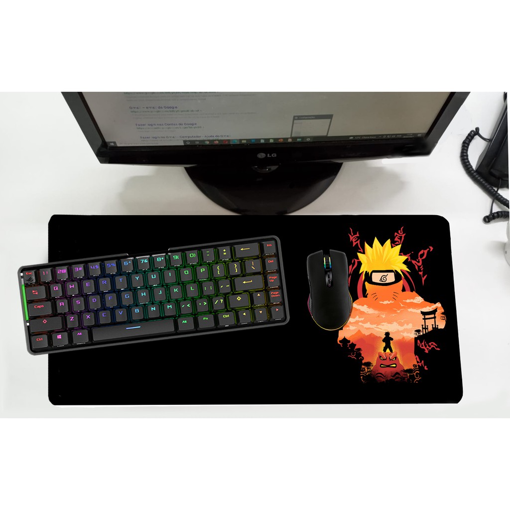 Mouse Pad Gamer Desk Pad Grande 30x70cm - Linha Desenho Naruto | Shopee ...
