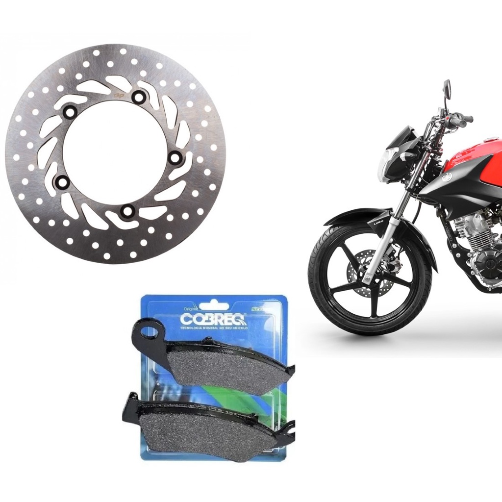 Disco de Freio Dianteiro Dvsc + Pastilha Cobreq Yamaha Fazer Factor 150 ...
