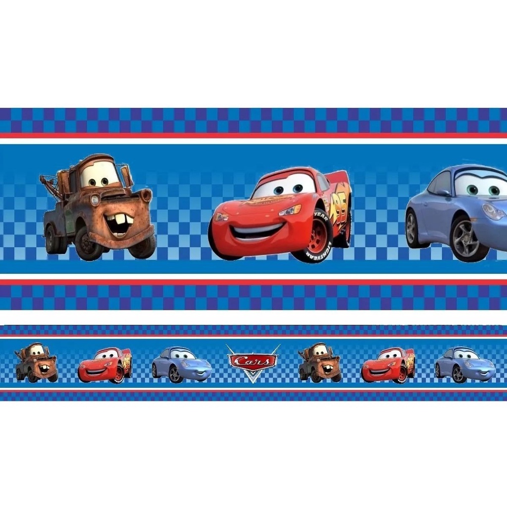 Faixa Border Menino Carros Mcqueen Adesivo Decorativo 1m | Shopee Brasil