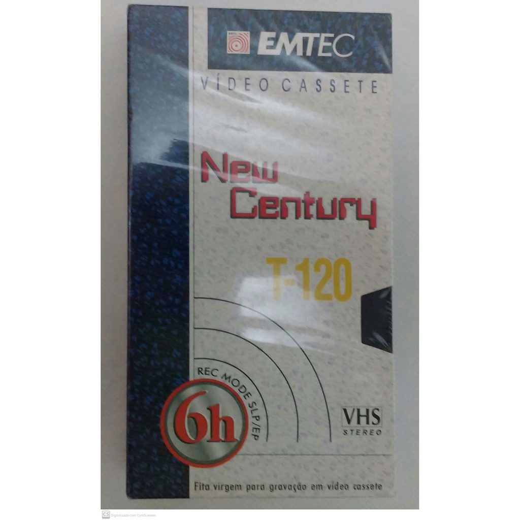 Fita Vhs Virgem Emtec New Century T-120 Slp Ep 6h | Shopee Brasil