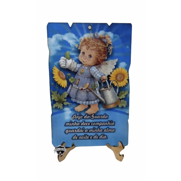 Quadro De Anjo Da Guarda Em Mdf 14 X 19 Cm (modelo 1 Azul) | Shopee Brasil