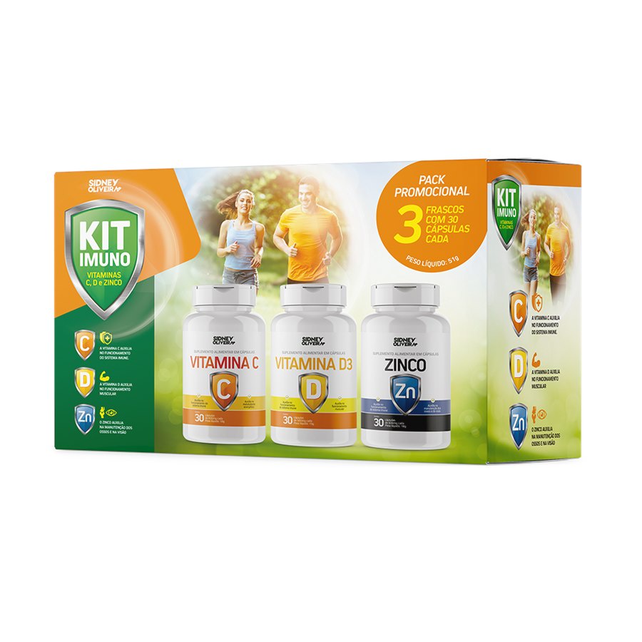 KIT IMUNO - VITAMINA C 500MG + VITAMINA D3 2000UI + ZINCO 29MG 30 ...