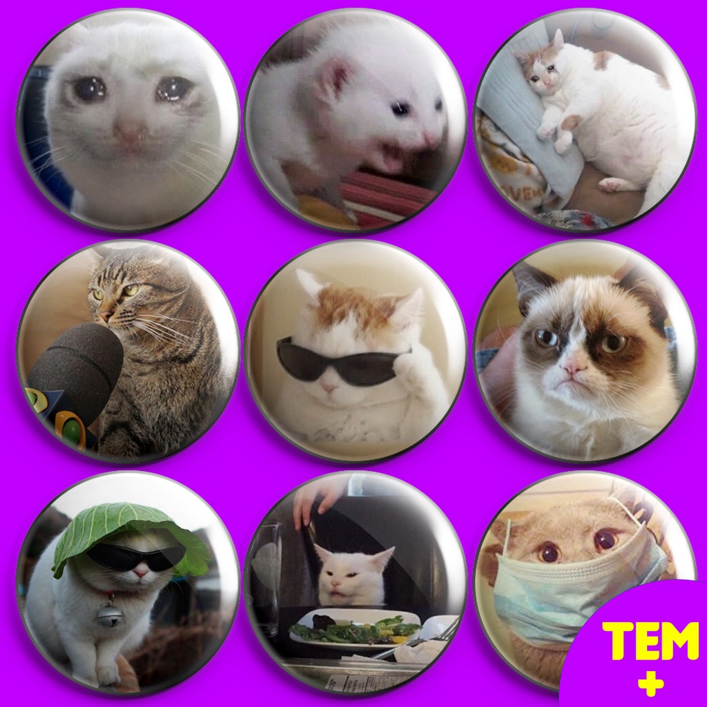 Botton de Gatinho botom de 3,5cm/4,5cm/5,5cm - Boton de Meme | Shopee ...