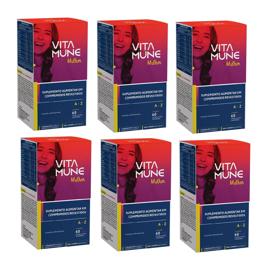 kit com 6 Vita Mune A-z Mulher 60 Comprimidos | Shopee Brasil