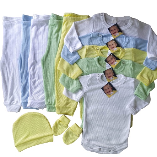 Combo 12 pç Body e Calças Mijão RN Masc. + Kit touca/luva | Shopee Brasil