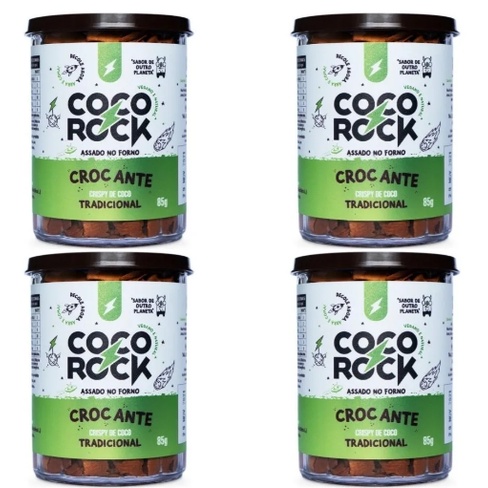 Kit C/ 4 Coco Rock Crispy De Coco - Tradicional (coco Chips) | Shopee ...