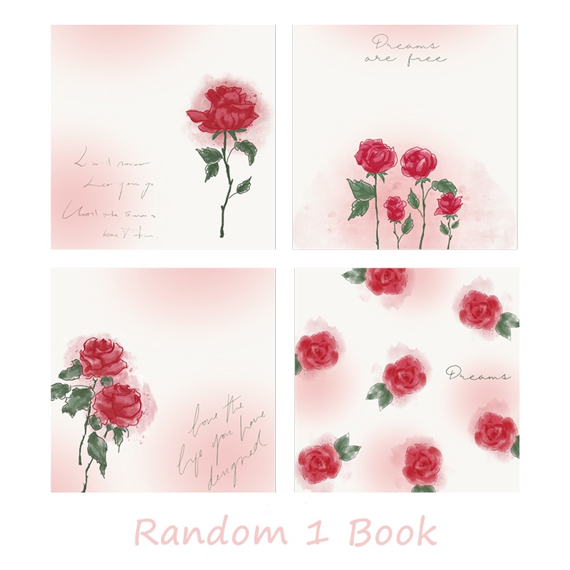 50 Folhas De Papel De Cadernos/Marcadores Com Séries/Flores Românticas ...